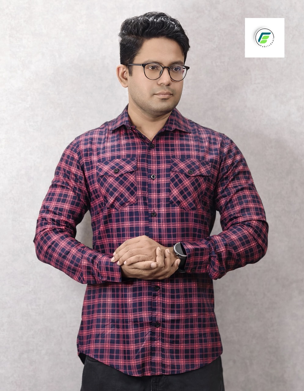Men's Premium Quality Maroon Check Shirt - FabricSoul